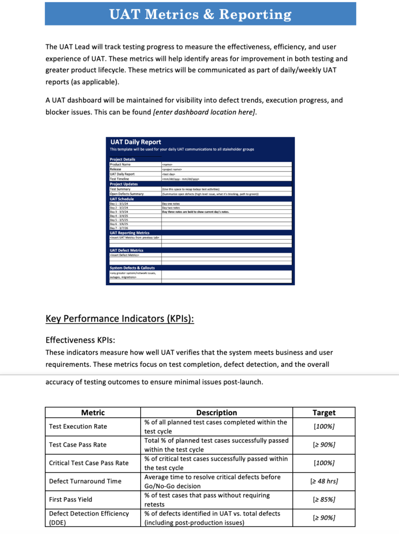 User Acceptance Test Plan - Greater Than Consulting